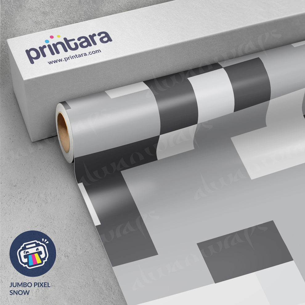 Jumbo Pixel Snow Vinyl Wrap | Alwan Wraps