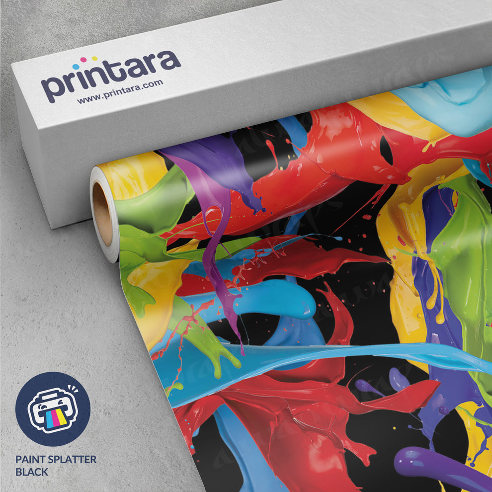 Paint Splatter Black Vinyl Wrap | Alwan Wraps