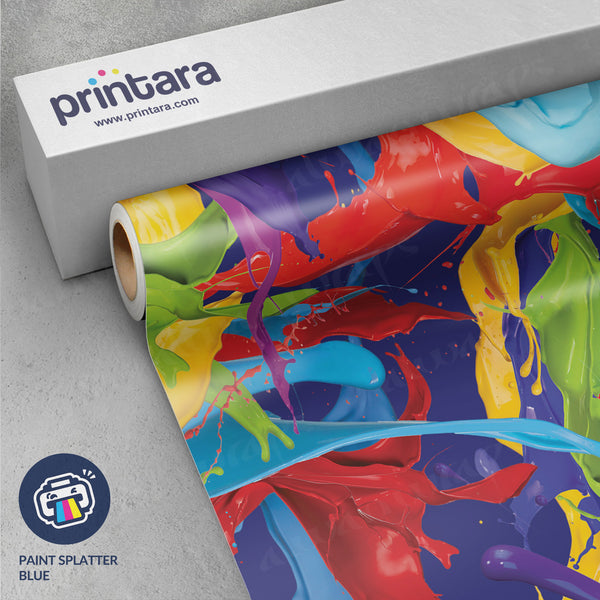 Paint Splatter Blue Vinyl Wrap | Alwan Wraps
