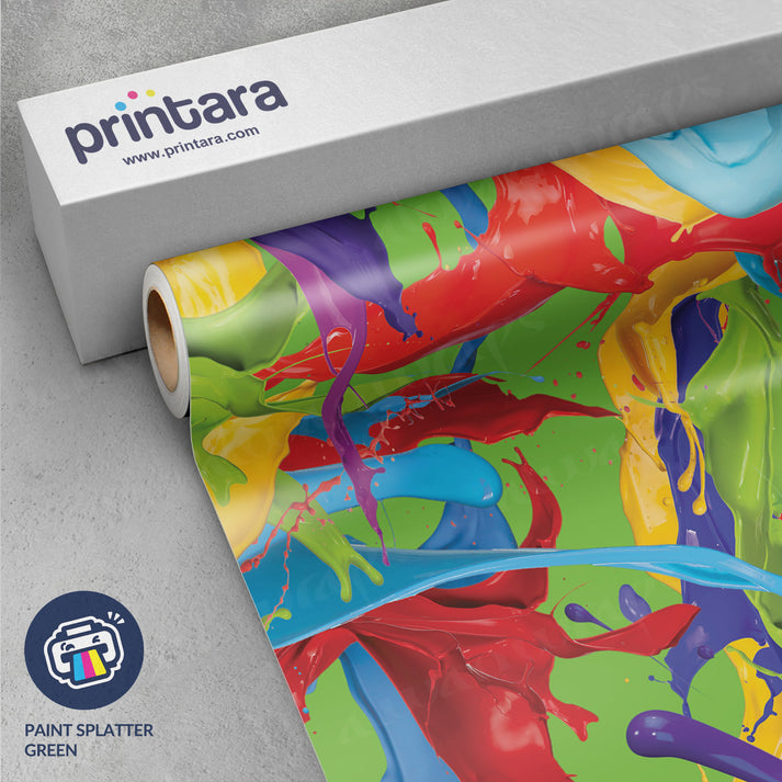 Paint Splatter Green Vinyl Wrap | Alwan Wraps