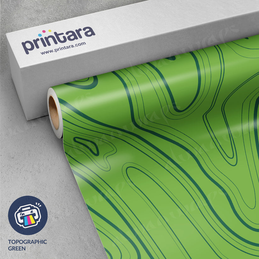 Topographic Green Vinyl Wrap | Alwan Wraps